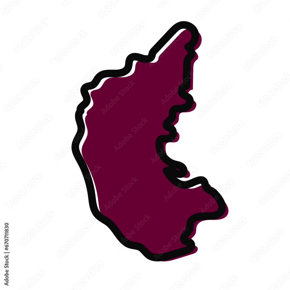 Karnataka Indian state map vector illustration. Stock Vector | Adobe Stock