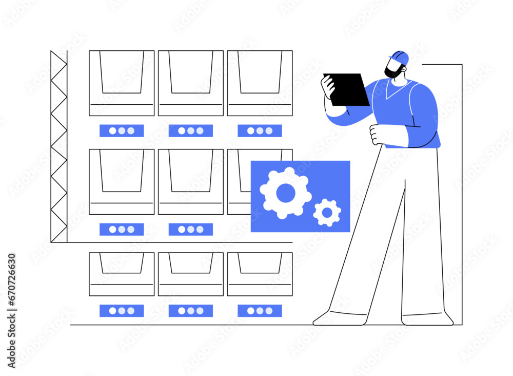 Pick-to-light system isolated cartoon vector illustrations. Stock ...