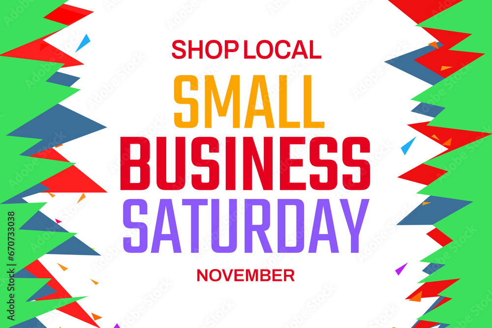 Small Business Saturday banner with different design shapes and white ...