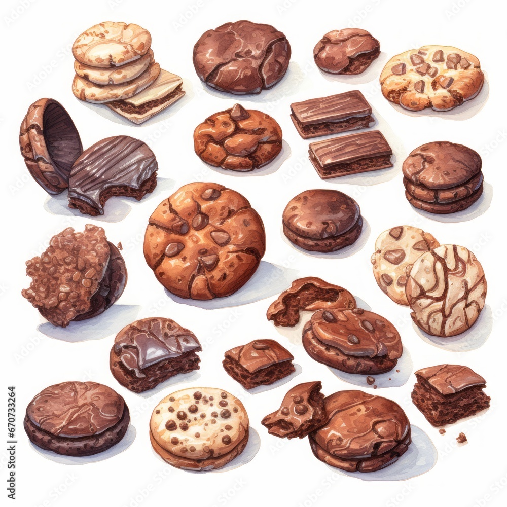 Various chocolate cookies, each with its unique texture, showcased in ...