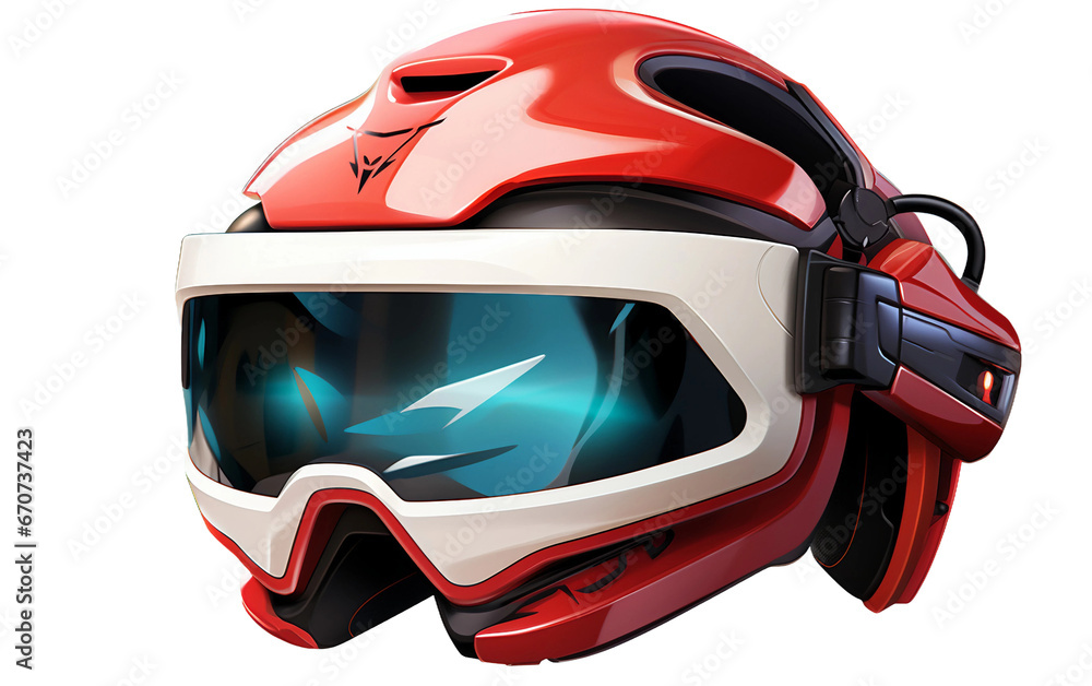 Virtual Reality Racing Helmet in 3D Cartoon, on transparent background ...