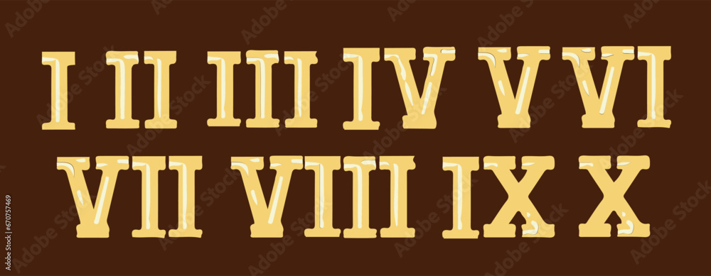 Roman numerals, vintage numbers font Stock Vector | Adobe Stock