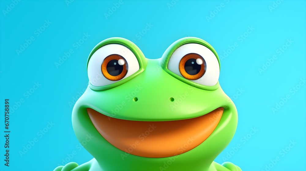 Cute Frog Portrait Wallpaper with Soft Gradient Background Stock ...