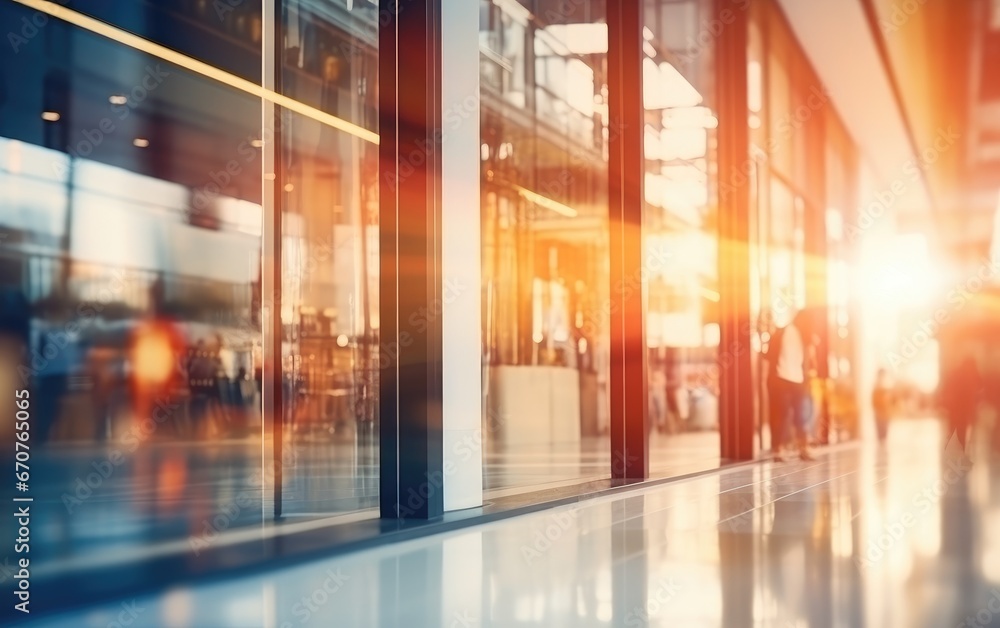 Abstract blurred of department store or shopping center mall. Modern ...