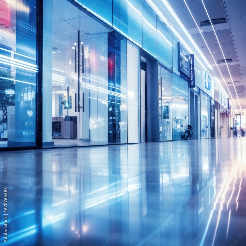 Abstract blurred of department store or shopping center mall. Modern ...