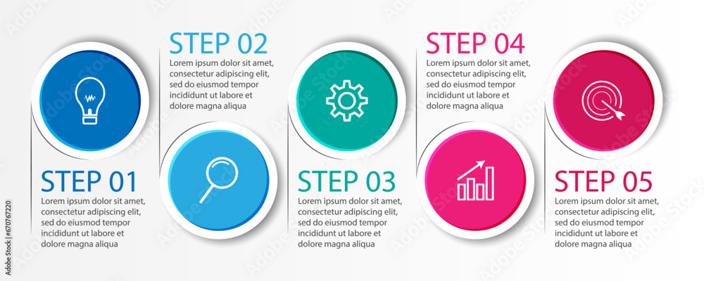 simple infographic design, 5 step infographic consisting of five ...