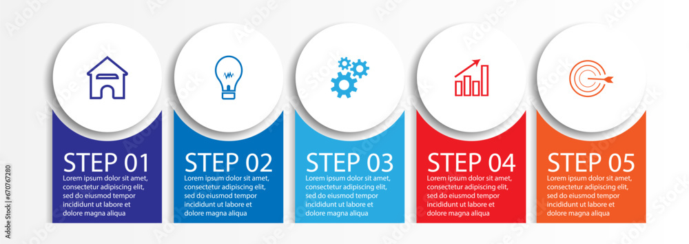 simple infographic design, 5 step infographic consisting of five ...
