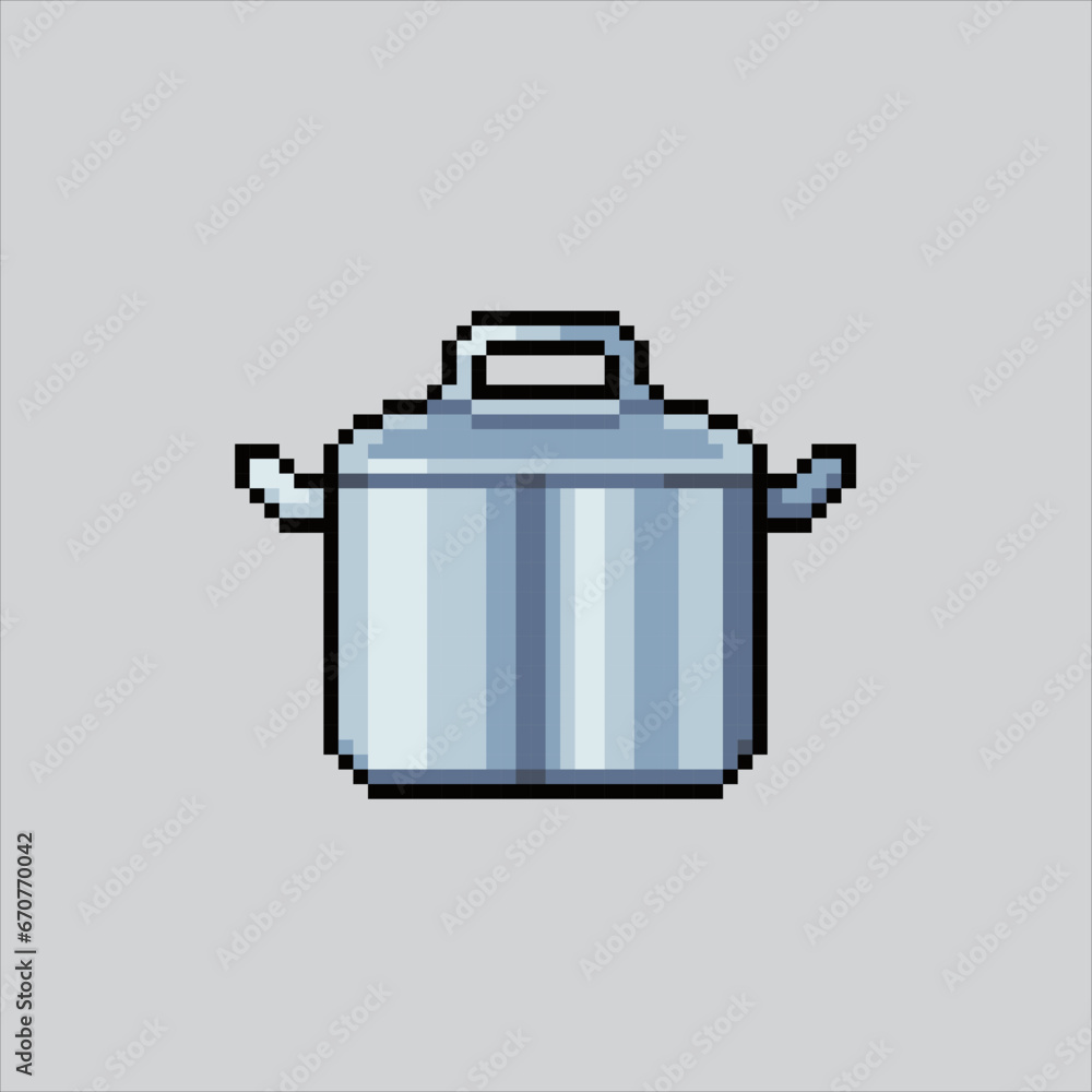 Pixel art illustration Cooking pot. Pixelated Cooking Pot. Cooking Pot ...