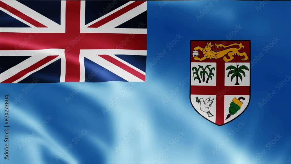 Fiji flag is waving 3D animation. Fiji flag waving in the wind ...