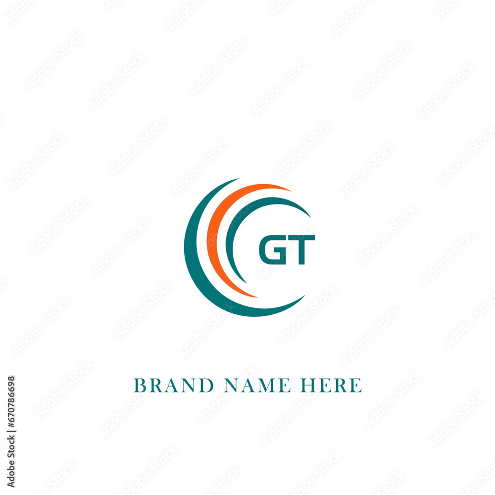 Vecteur Stock GT G T letter logo design. Initial letter GT linked ...