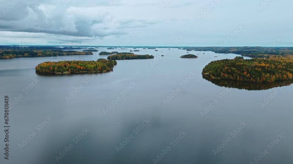 Vidéo Stock Archipelago islands on a lake in Valkeakoski, Finland ...
