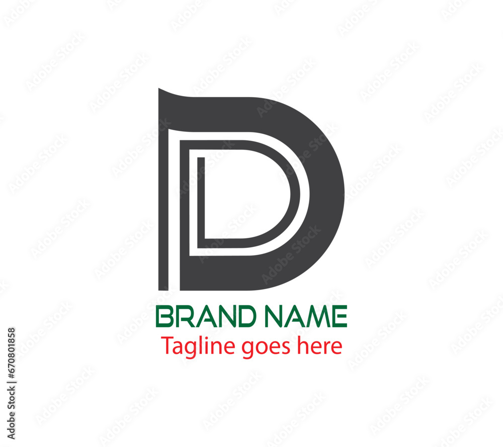 D Letter logo. EPS file. Editable Color. CMYK Color mode. Free Font ...