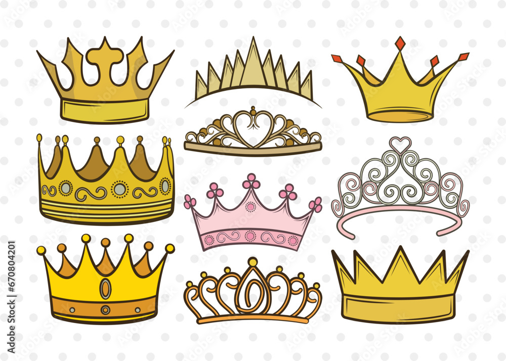 Crown Clipart SVG Cut File | Tiara Svg | King Crown Svg | Queen Crown ...