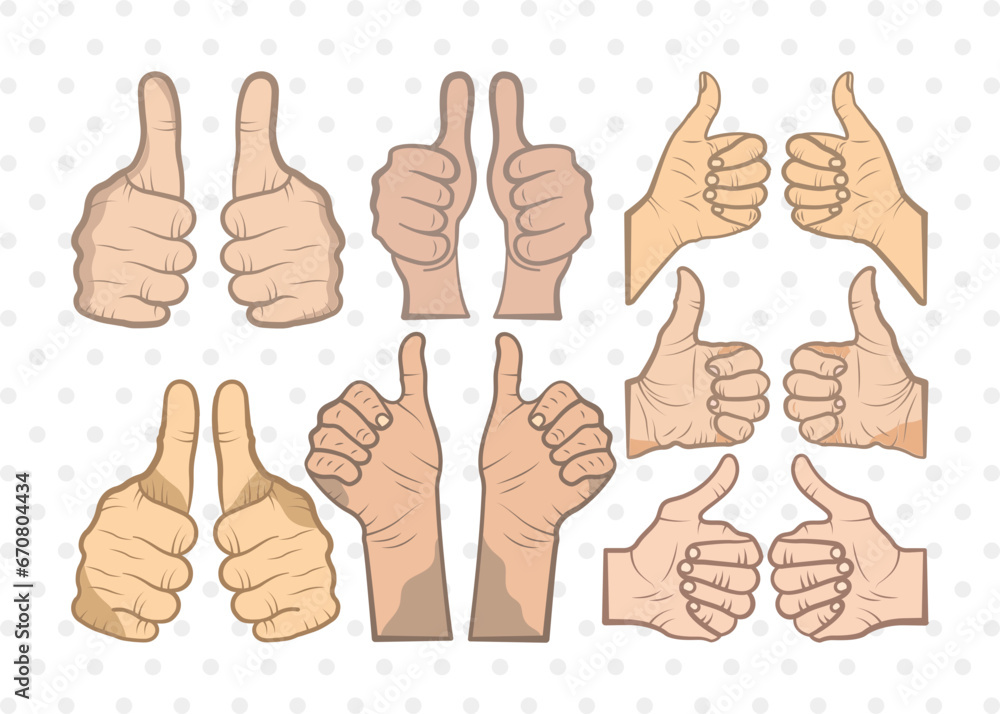 Two Thumbs Up Clipart SVG Cut File | Thumbs up Svg | Hands Svg | Double ...