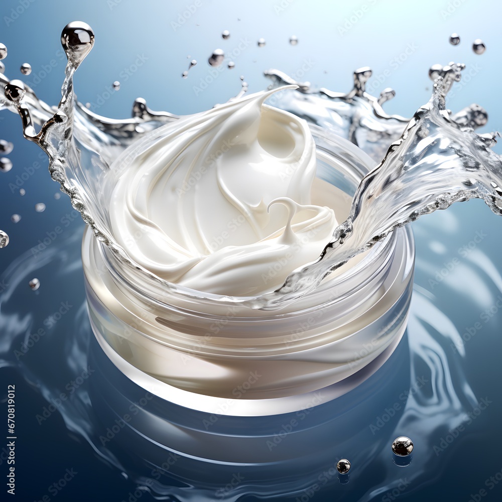 Advertising photography concept of beauty cream pot, moisturizing ...
