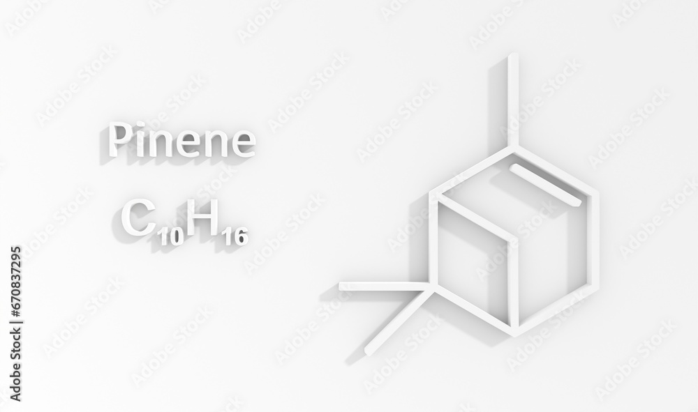 Structural chemical formula of alpha-pinene, an organic compound of the ...