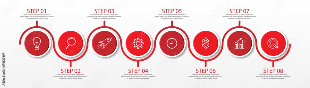 8 step infographic, simple infographic design consisting of eight ...