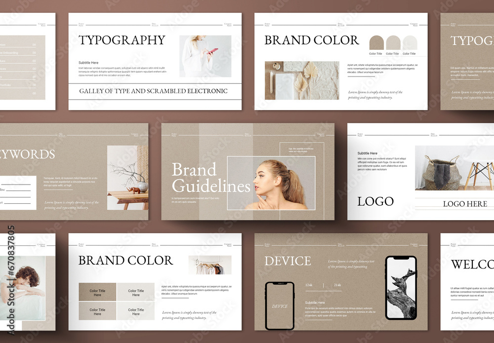 Brand Guideline Presentation Layout Stock Template | Adobe Stock