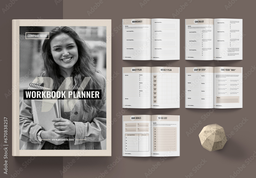 Workbook Planner Template Stock Template | Adobe Stock