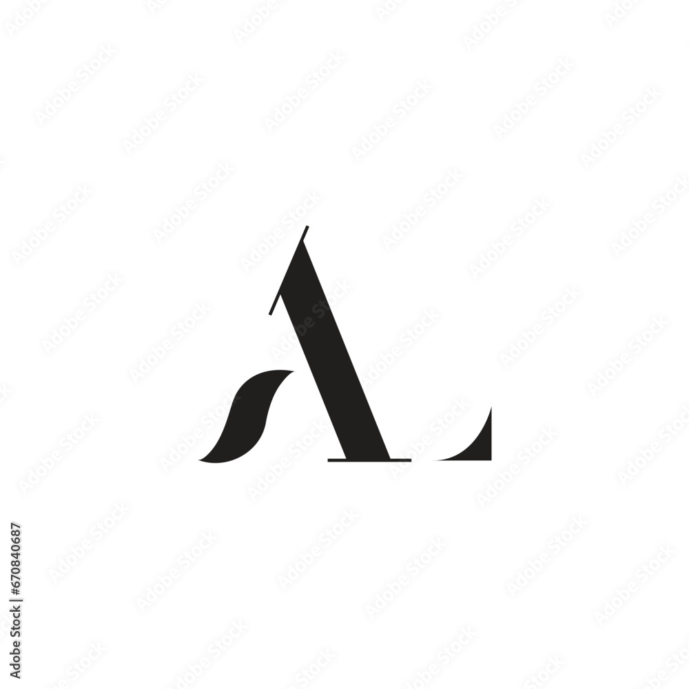 AL, AL monogram logo design, alphabet logo concept, al initial letter ...