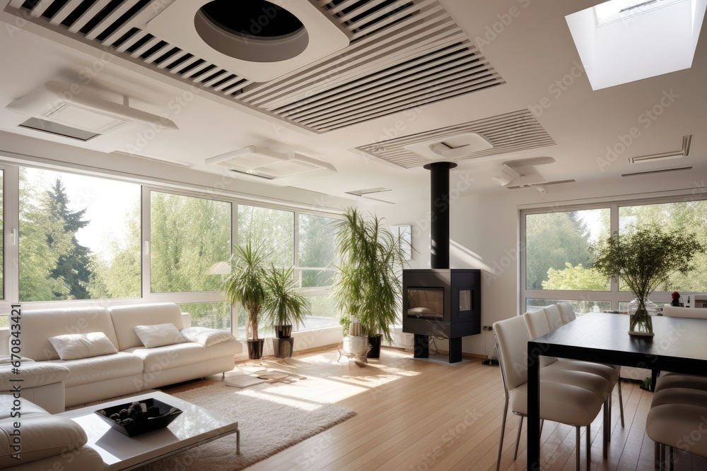 Home modern room with ceiling ventilation refers to the modern interior ...