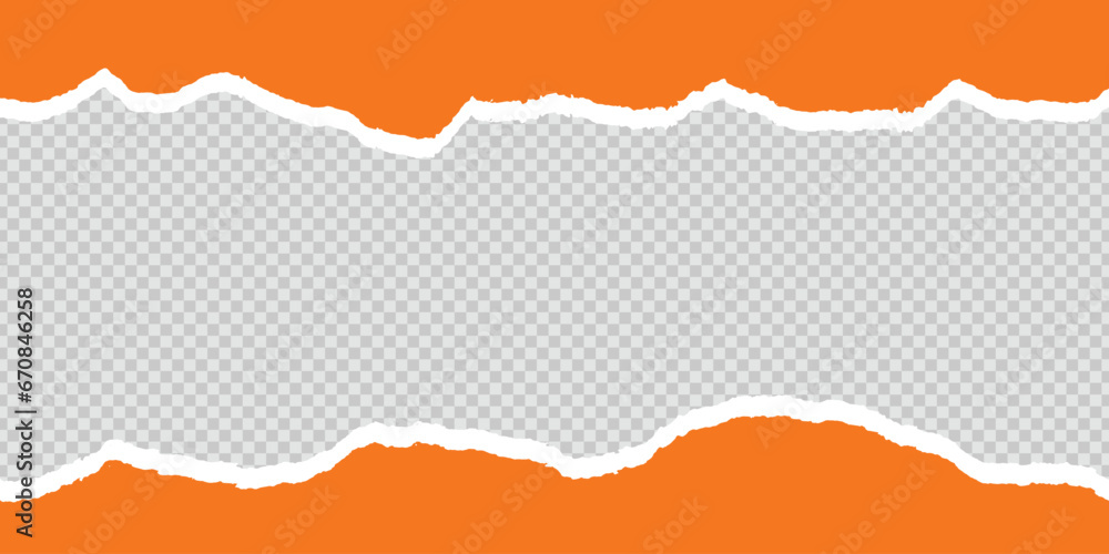 Torn paper orange and white color ripped paper background post, banner ...