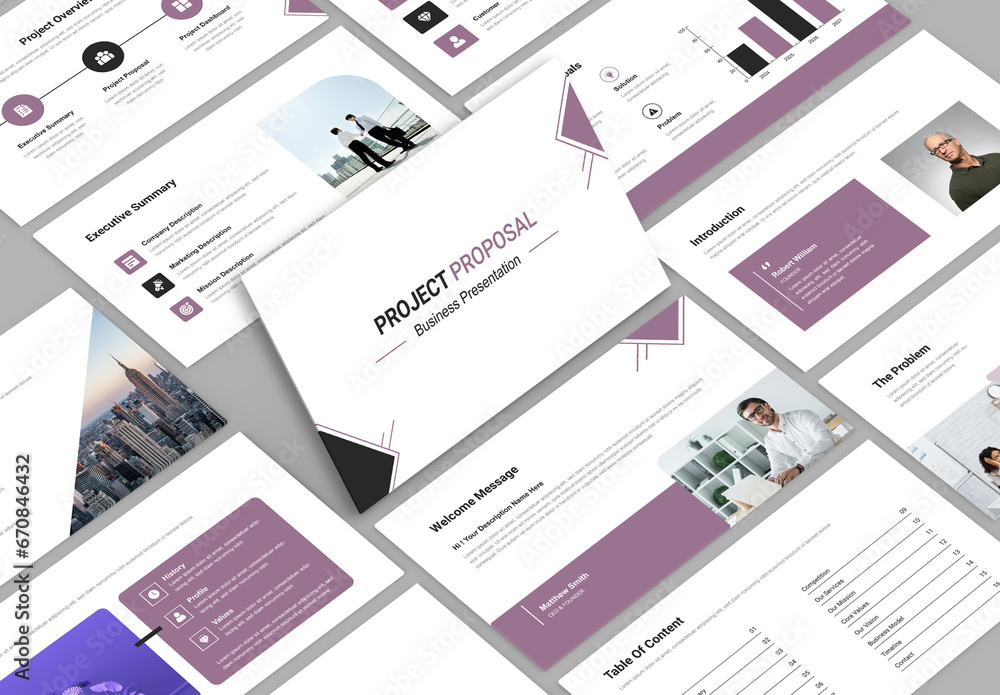 Project Proposal Presentation Layout Stock Template | Adobe Stock