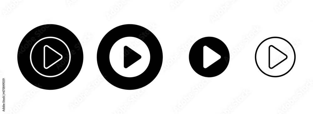 Play Icon set illustration. Play button sign and symbol Stock Vector ...