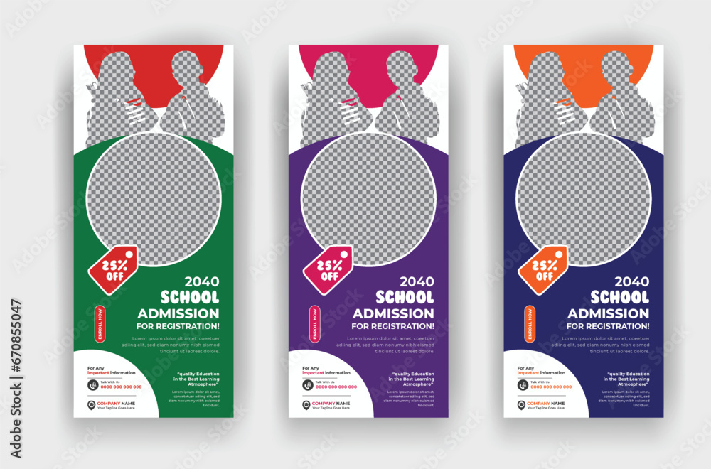 Back to School admission for registration education study roll up ...