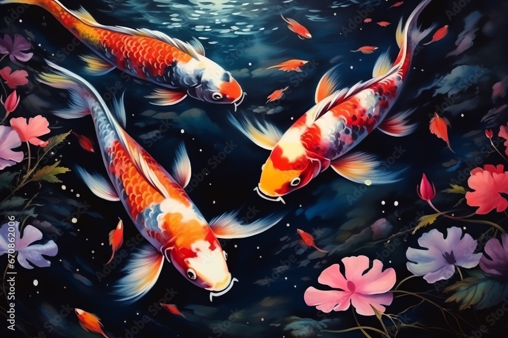 Koi Fish Artwork 925 Sterling Silver Koi Fish Wrap And Stud Earrings