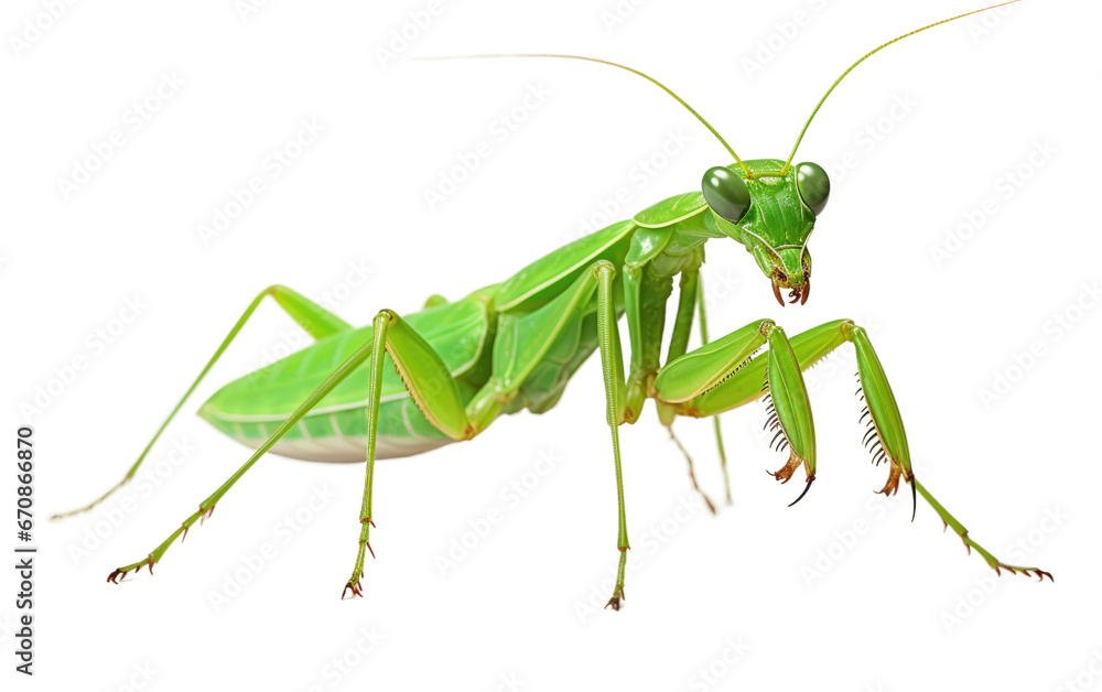 Amazing Green Color Praying Mantis 3D Cartoon Isolated on Transparent ...