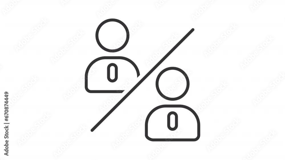 2D black creative thin line animation of people comparison icon, HD ...