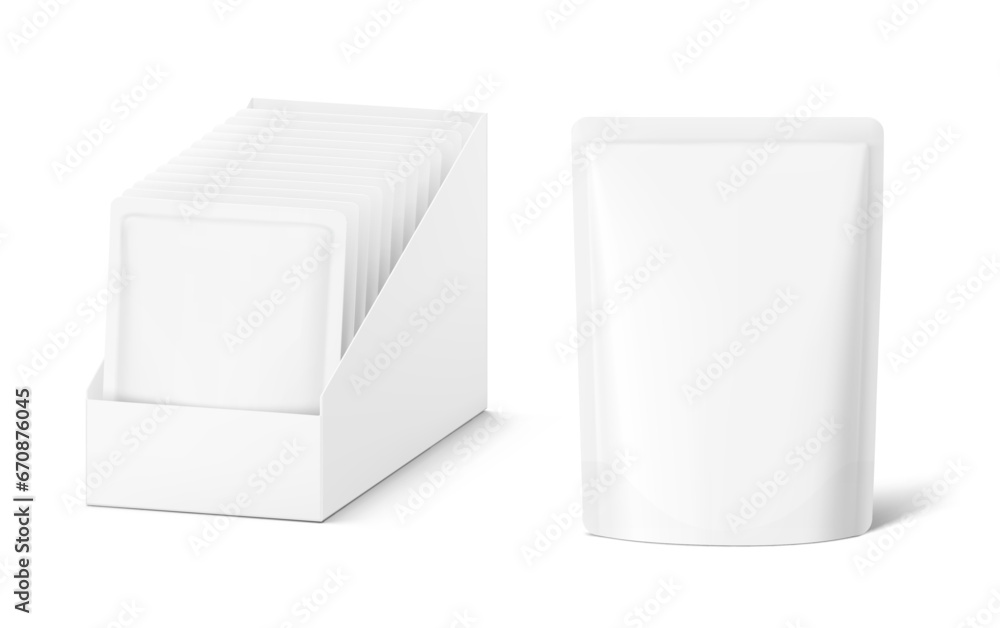 Pouch bag multipack mockup. Different view. Vector illustration ...