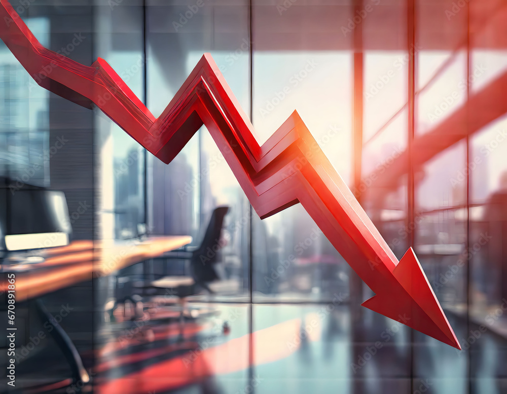 red arrow chart downward trend ilustração do Stock | Adobe Stock