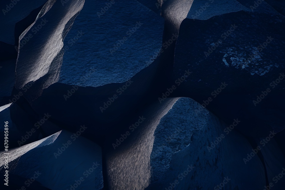 Blue Rock Texture Background: Toned Mountain Surface with Crumbled ...