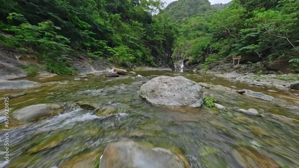 Fpv shot over the river in Las Yayitas, Bani, Dominican Republic ...