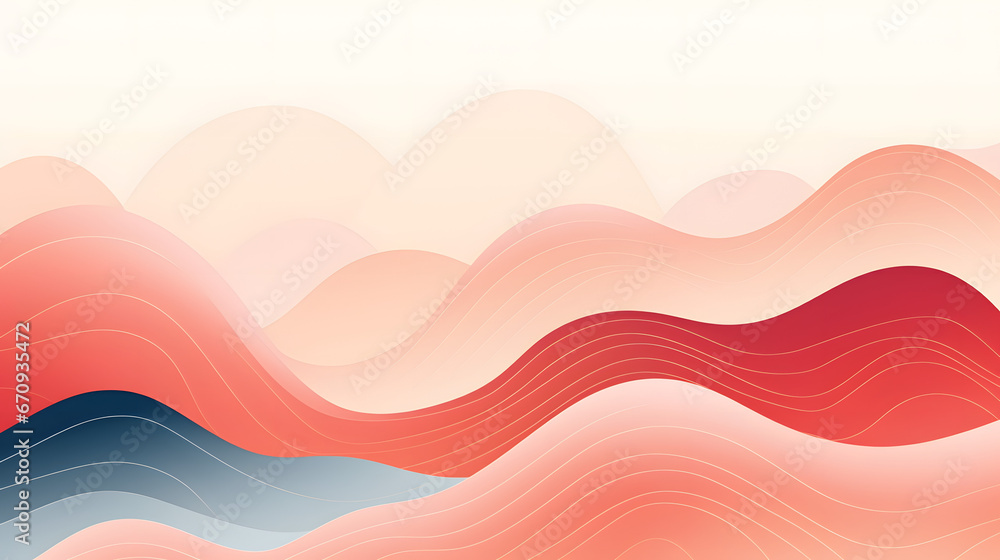 Japanese background with line wave pattern vector. Abstract template ...