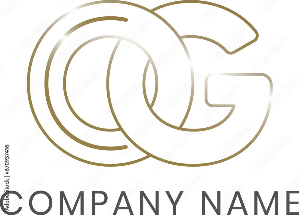Letter OG logo with golden gradient. Stock Vector | Adobe Stock