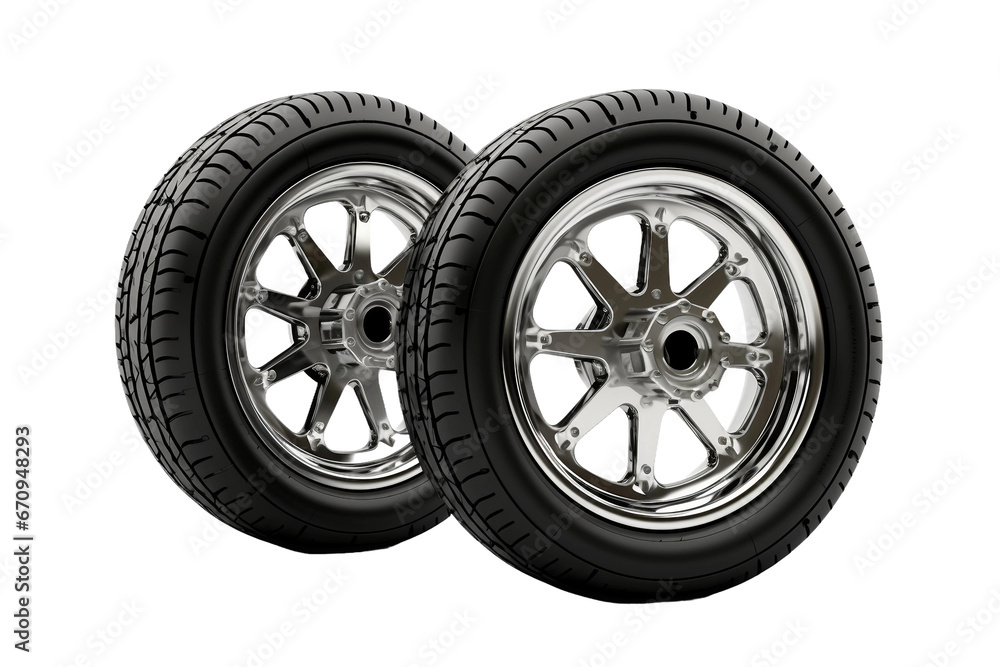 motorcycle wheels isolated on transparent background, Generative Ai ...