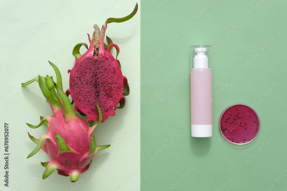 The frame is divided into two halves. The left half displays fresh ...