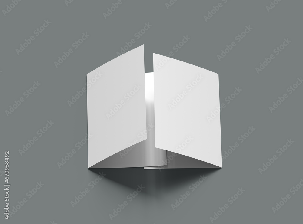 Poster Blank A4 Half Sheet Fold brochure 3d render to present your ...