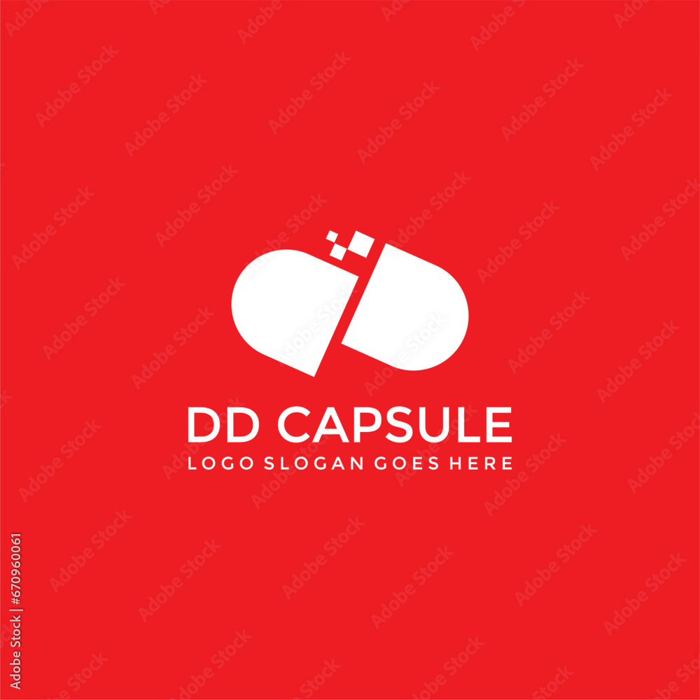 Vetor de DD Letter capsule digital medical logo vector image do Stock ...