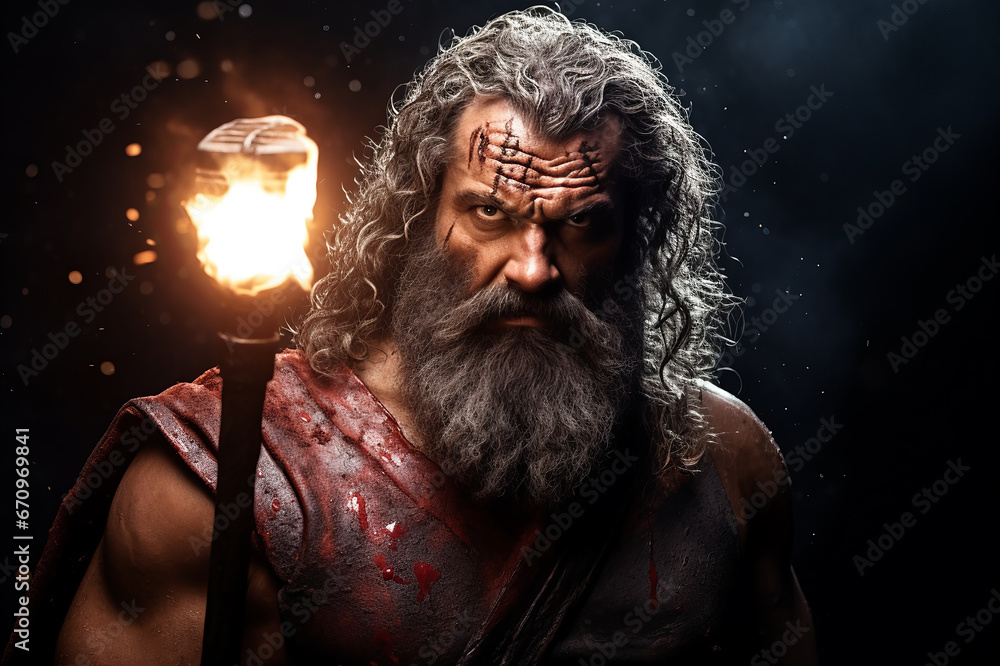 Ancient Greek mythology. Greek mythological god Hephaestus. Stock Photo ...