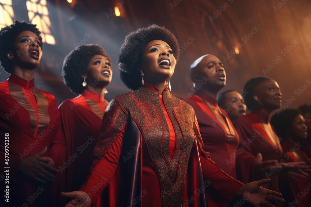 Christian gospel singers in singing and praising Lord Jesus Christ in ...