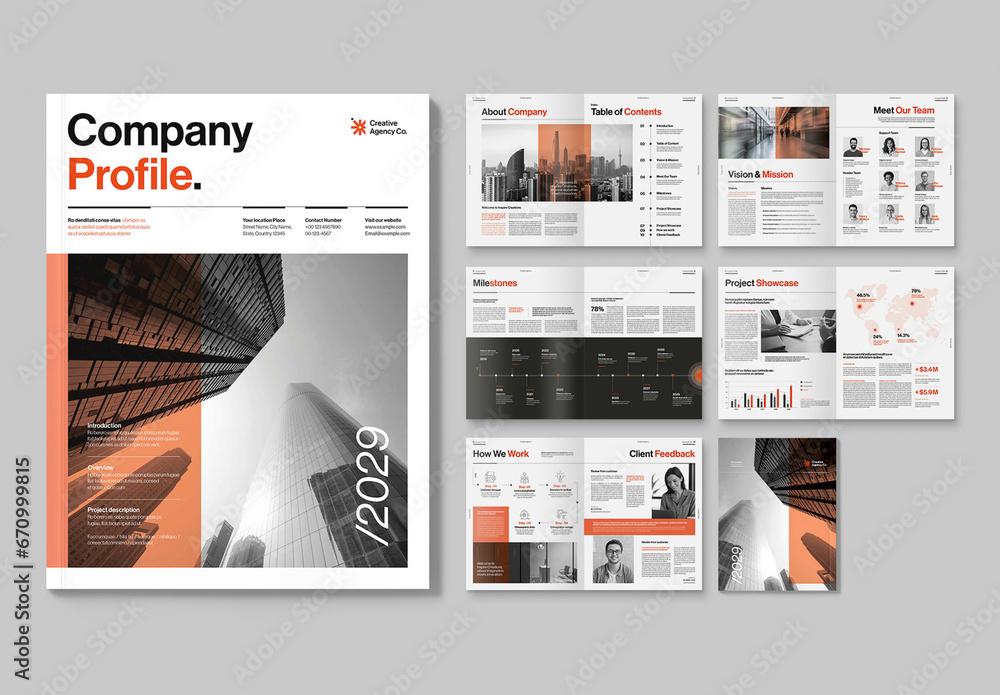 Company Profile Brochure Layout Stock Template | Adobe Stock