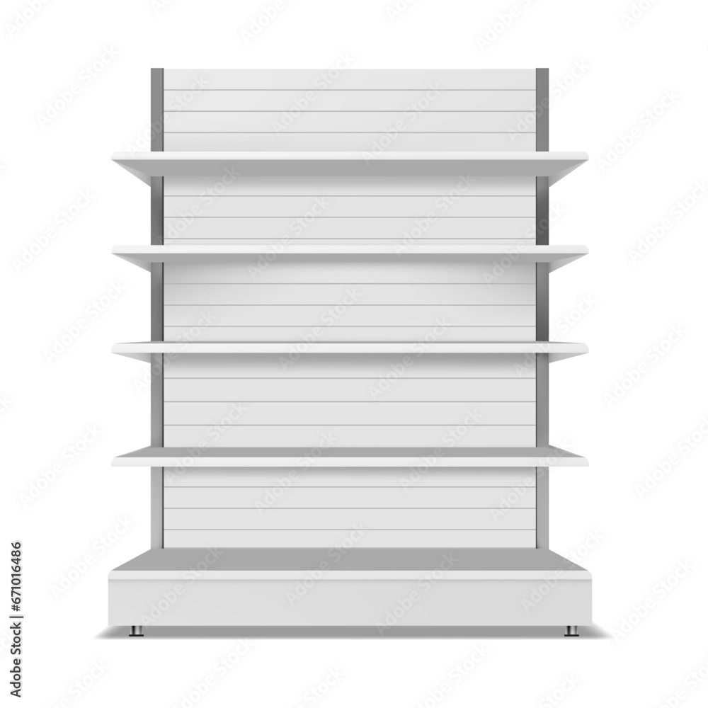 Gondola Display for Branding in Superstore, Blank Display Shelf Stand ...