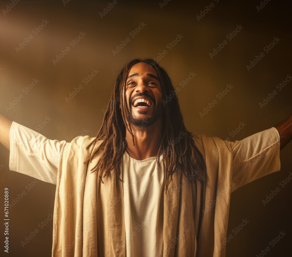 Black prophet. Black Jesus Christ. African american diversity. Arms ...