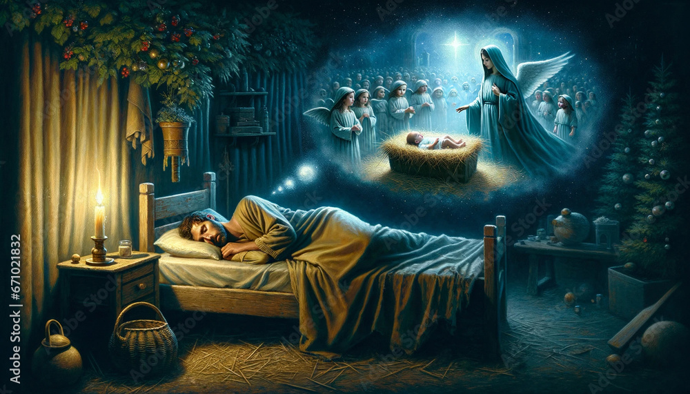 Annunciation to Joseph: The angel tells Joseph not to be afraid to take ...