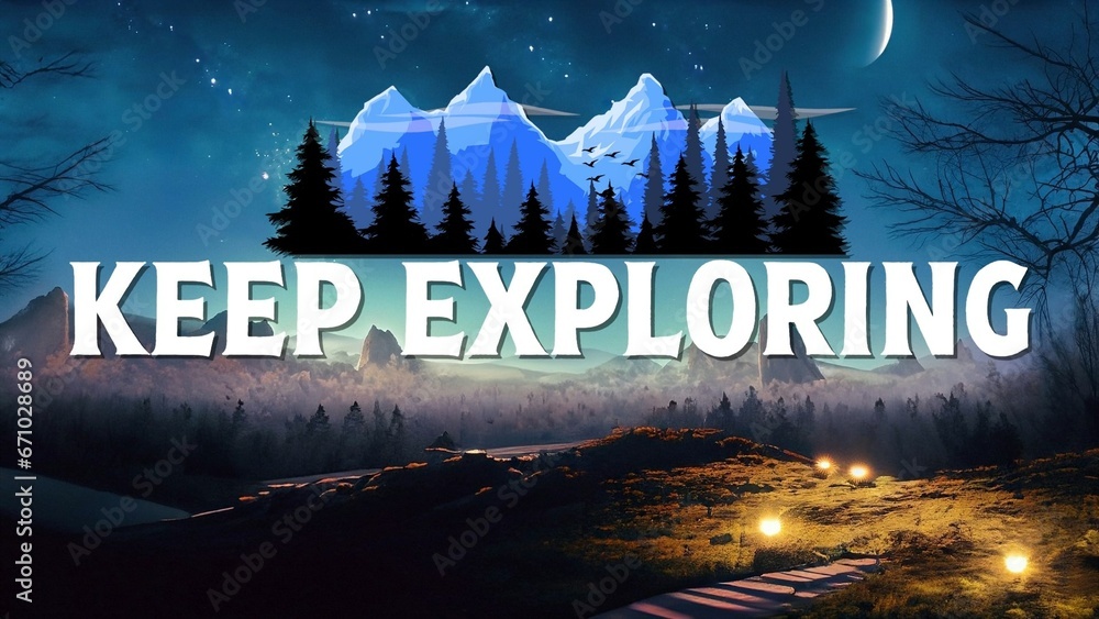 Exploration Mountain Cartoon Title Intro Stock Template | Adobe Stock