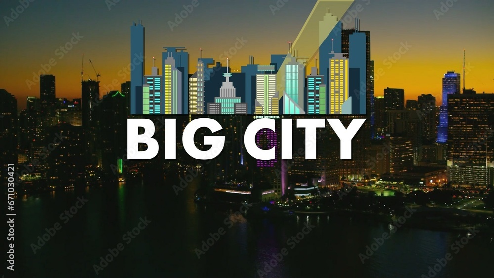 Big City Animated Cartoon Title Intro Stock Template | Adobe Stock